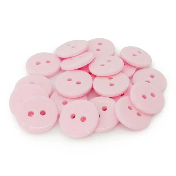 HobbyArts Round Plastic Buttons Light pink, 12.5 mm, 20 pcs