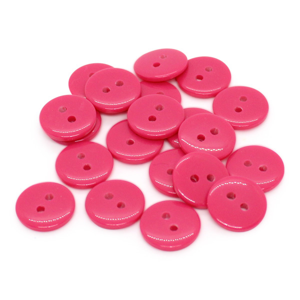 HobbyArts Round Plastic Buttons Cerise, 12.5mm, 20 pcs