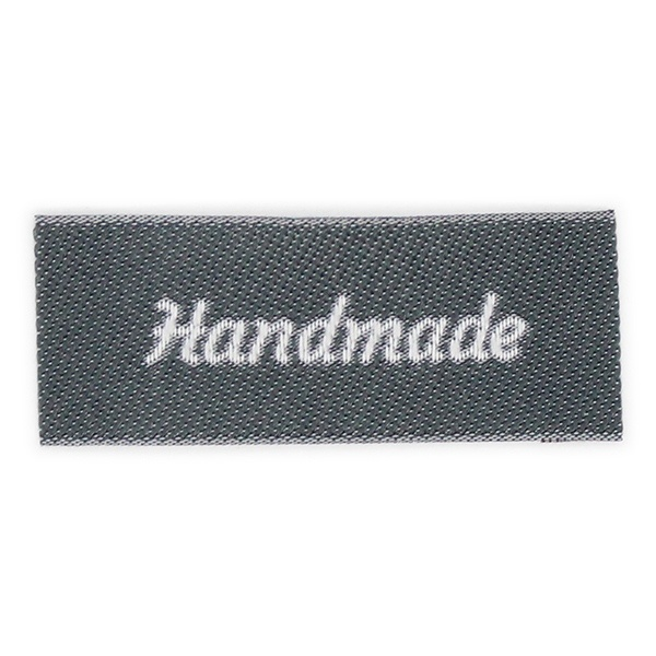 Dark Grey Labels - 5 pieces with the text "Handmade"