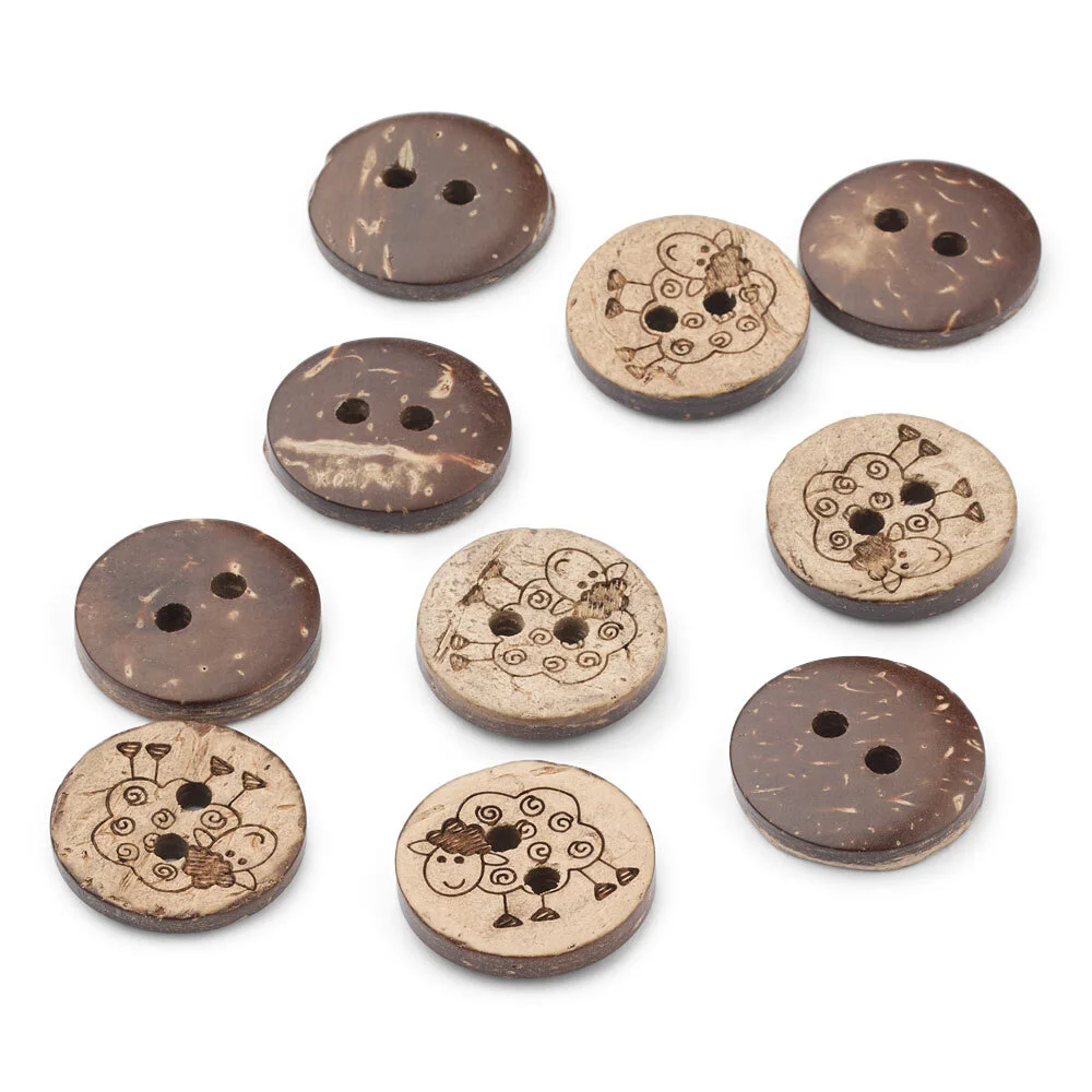 LindeHobby Coconut Buttons, Sheep, 10 pcs - Buy Today