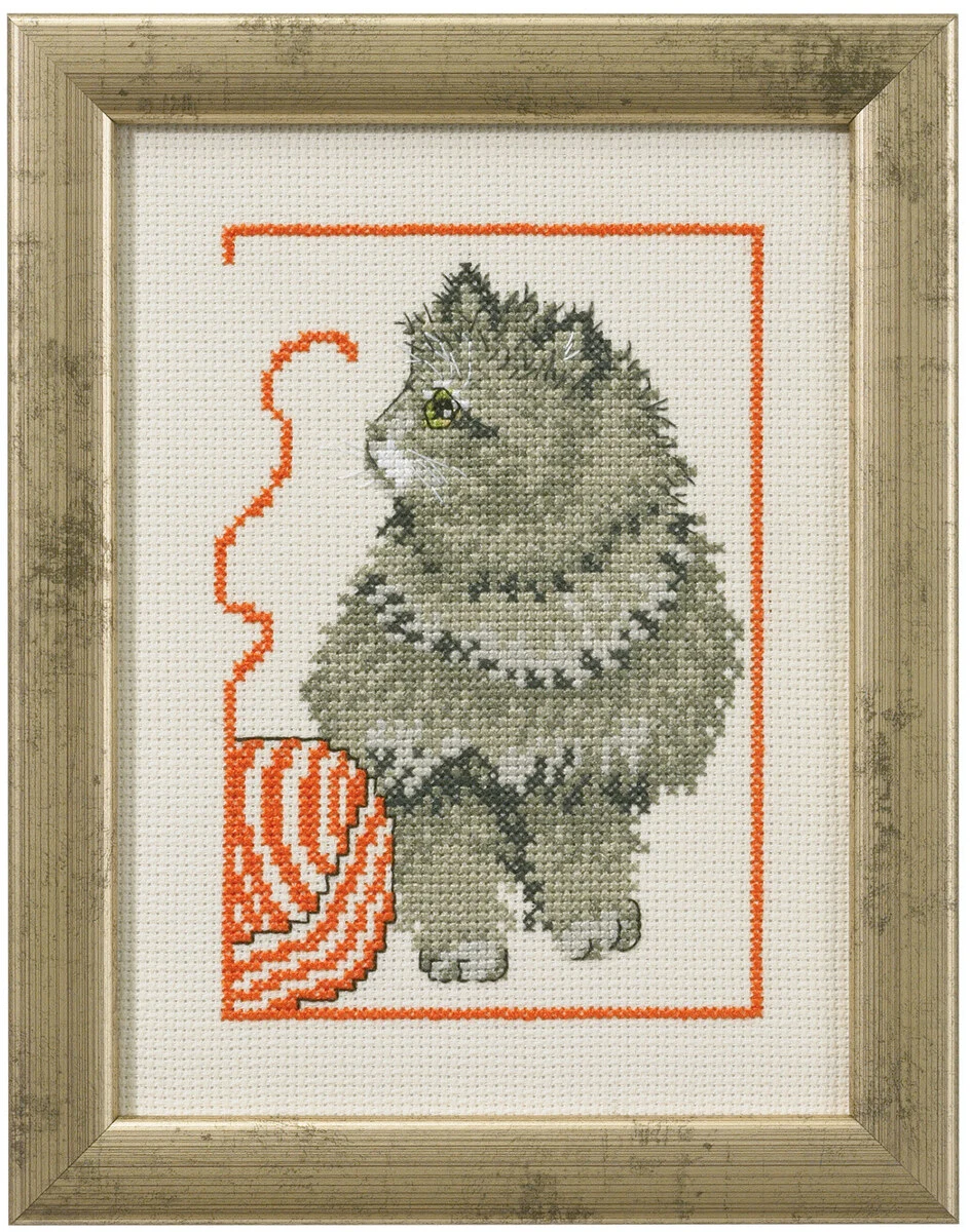 Buy Embroidery Kit Seated Kitten 5.91x7.87 Fast Delivery