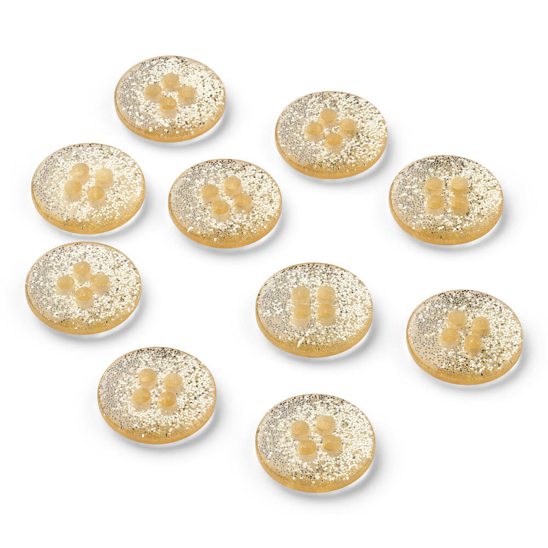 LindeHobby Glitter Buttons, Light Yellow, 12 mm, 10 pcs - Buy Today