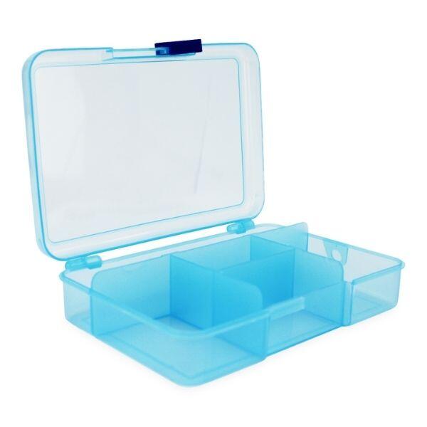 Plastic box with lid Blue 14.5 x 10 cm, 5 compartments - Buy Today
